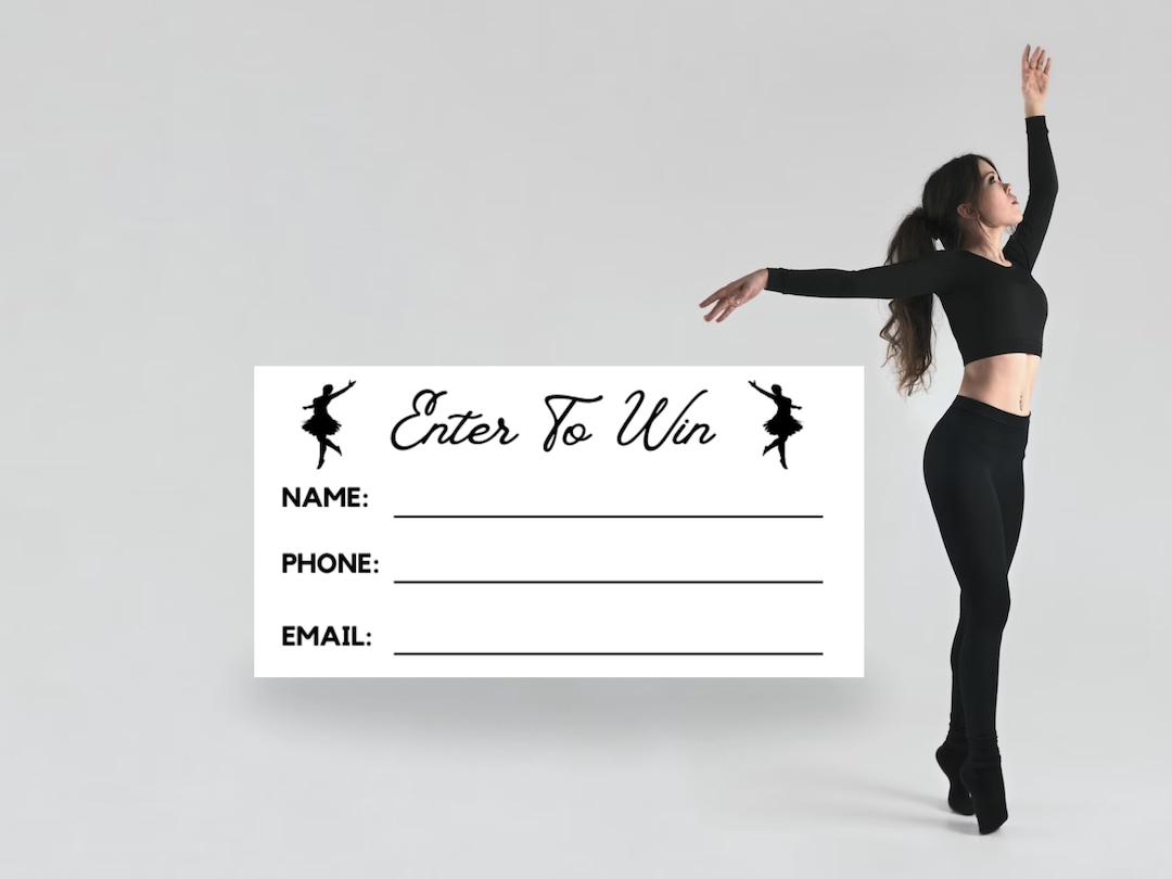 Dance Printable Raffle Ticket Template Dancer Silhouette Enter to Win ...