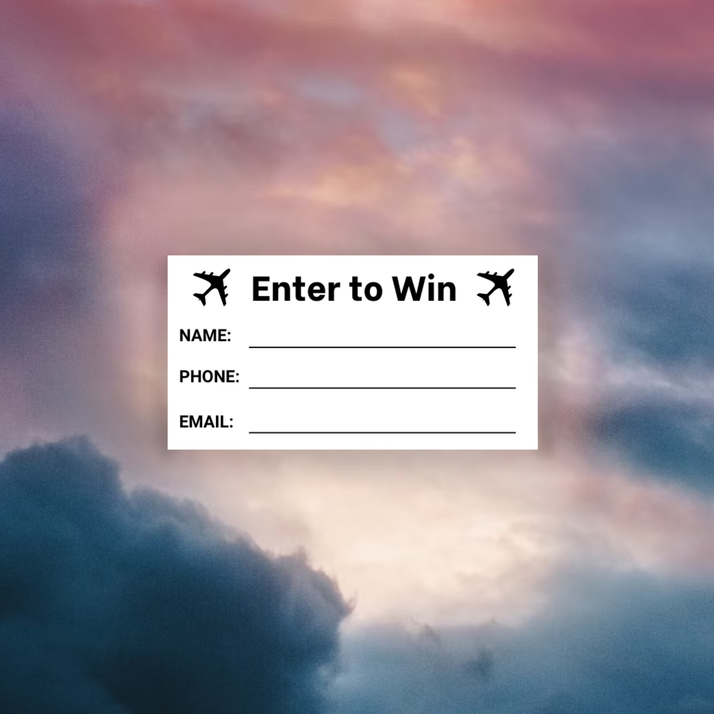 Plane Printable Raffle Ticket Template Cute Easter Enter to Win Draw ...