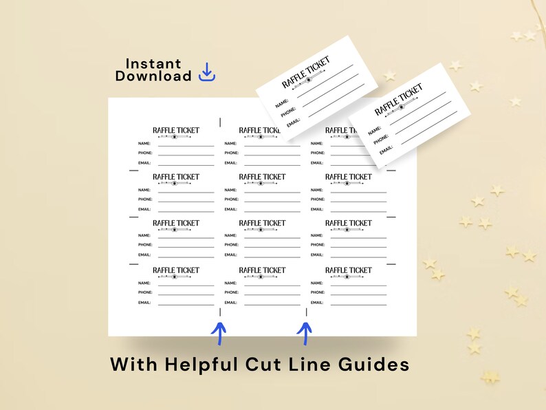 Art Deco Raffle Tickets Minimal Raffle Enter to Win Tickets Geometric ...