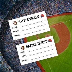 Baseball Printable Raffle Tickets Sports Enter to Win Raffle Tickets ...