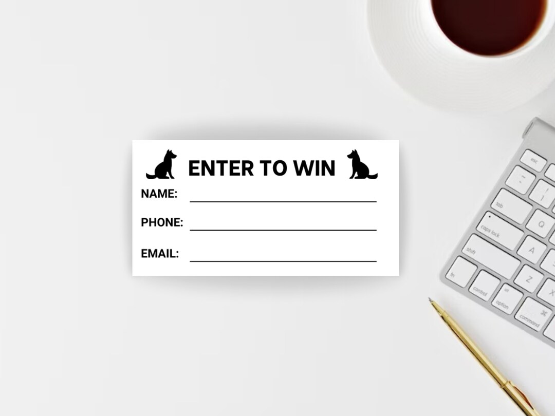 Printable Dog Raffle Ticket Template Puppy Enter to Win Draw Tickets ...