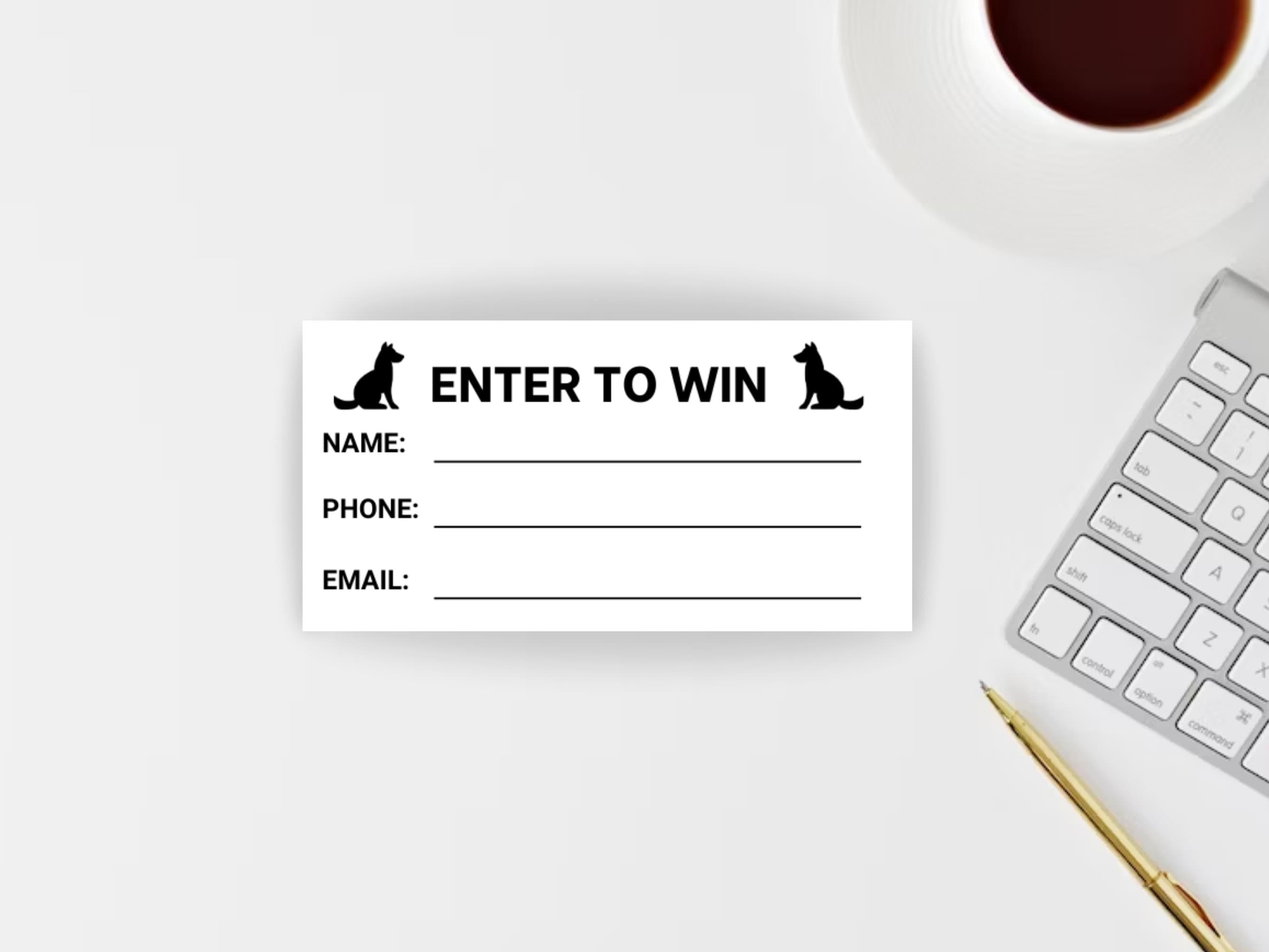 Printable Dog Raffle Ticket Template Puppy Enter to Win Draw Tickets ...