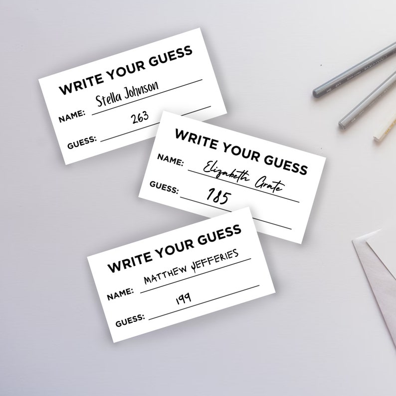 Printable PDF Guess How Many Raffle Ticket Template Guessing Game Draw ...