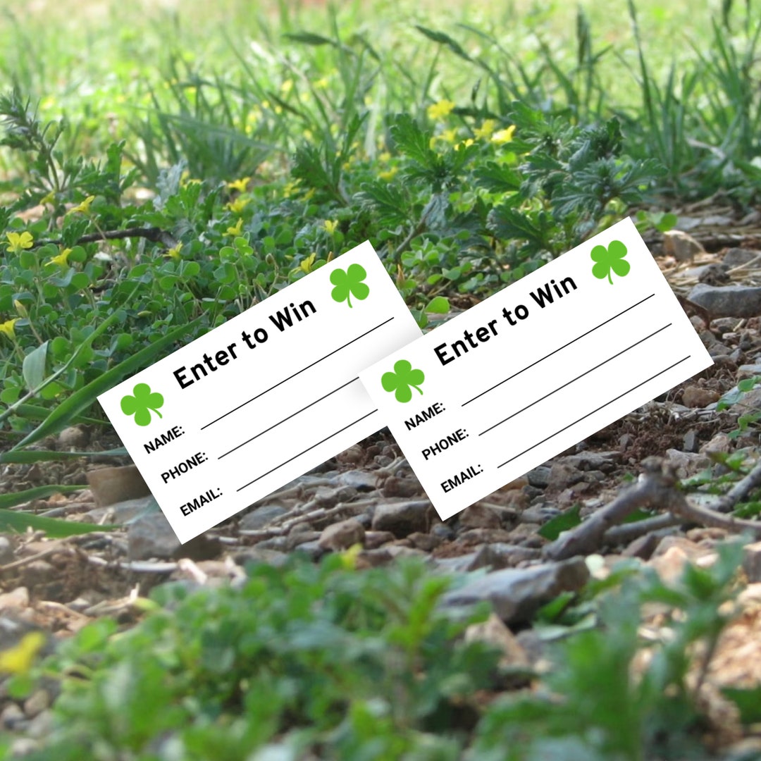 Lucky 4 Leaf Clover Printable Raffle Ticket Template St Patrick Enter ...