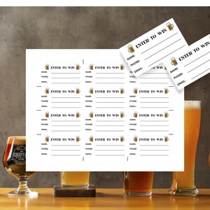 Beer Stein Printable Raffle Ticket Template Enter to Win Booze Draw ...