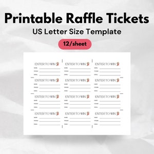 Hibiscus Flower Printable Raffle Ticket Template Cute Floral Enter to ...