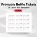 Hibiscus Flower Printable Raffle Ticket Template Cute Floral Enter to ...