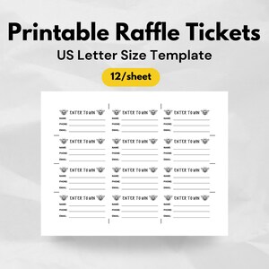 Printable Bee Raffle Ticket Template Honeybee Enter to Win Draw Tickets ...