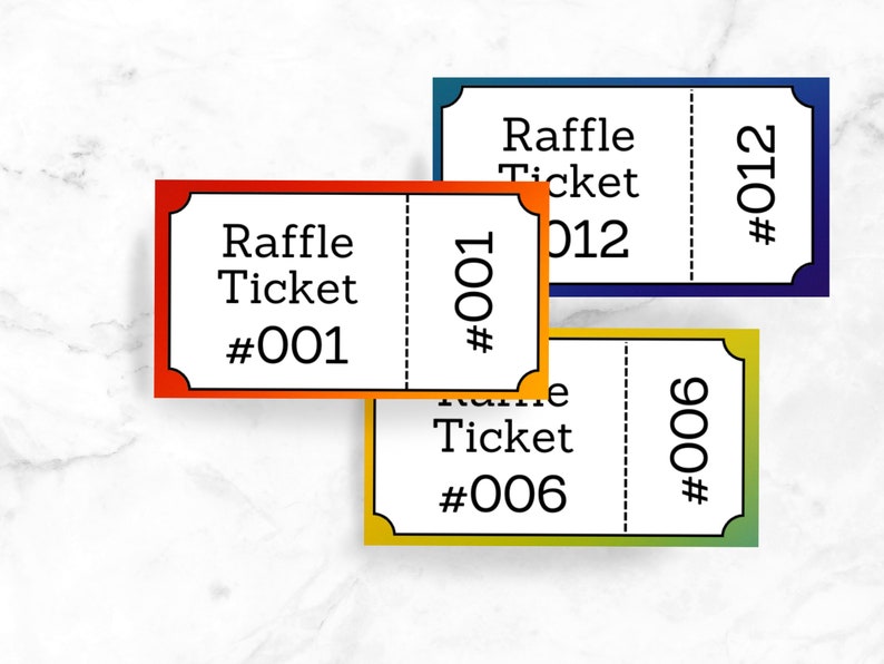 Rainbow Raffle Ticket Printable Numbered Tickets Pride Enter to Win ...