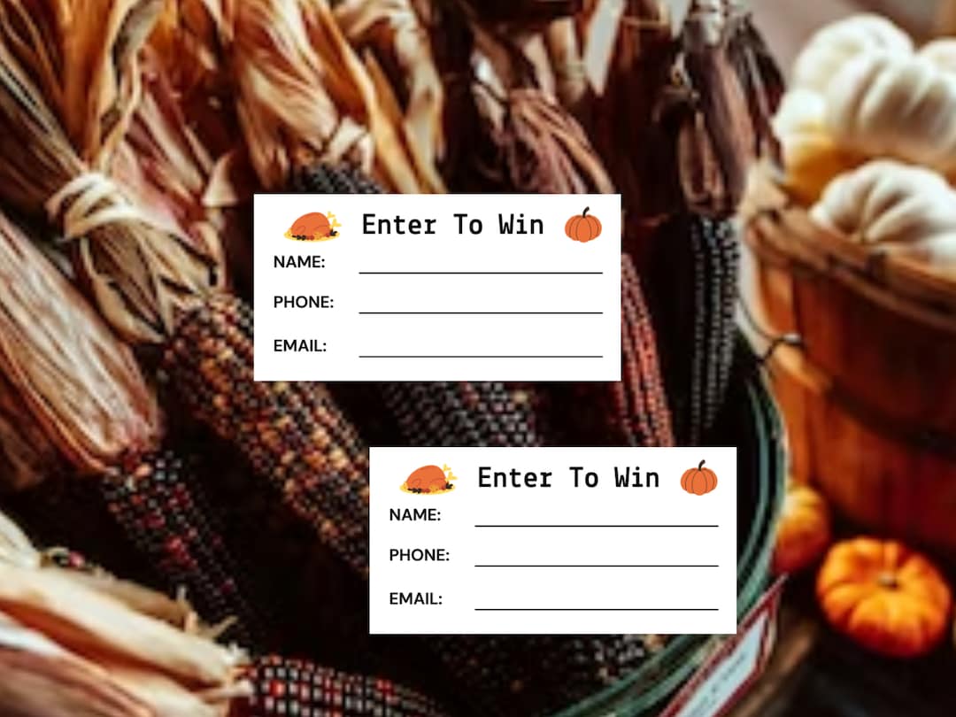 Thanksgiving Printable Raffle Ticket Template Autumn Feast Enter to Win ...