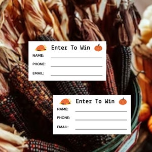 Thanksgiving Printable Raffle Ticket Template Autumn Feast Enter to Win ...