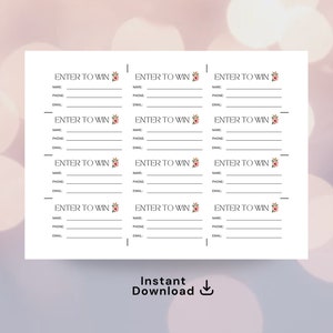 Hibiscus Flower Printable Raffle Ticket Template Cute Floral Enter to ...