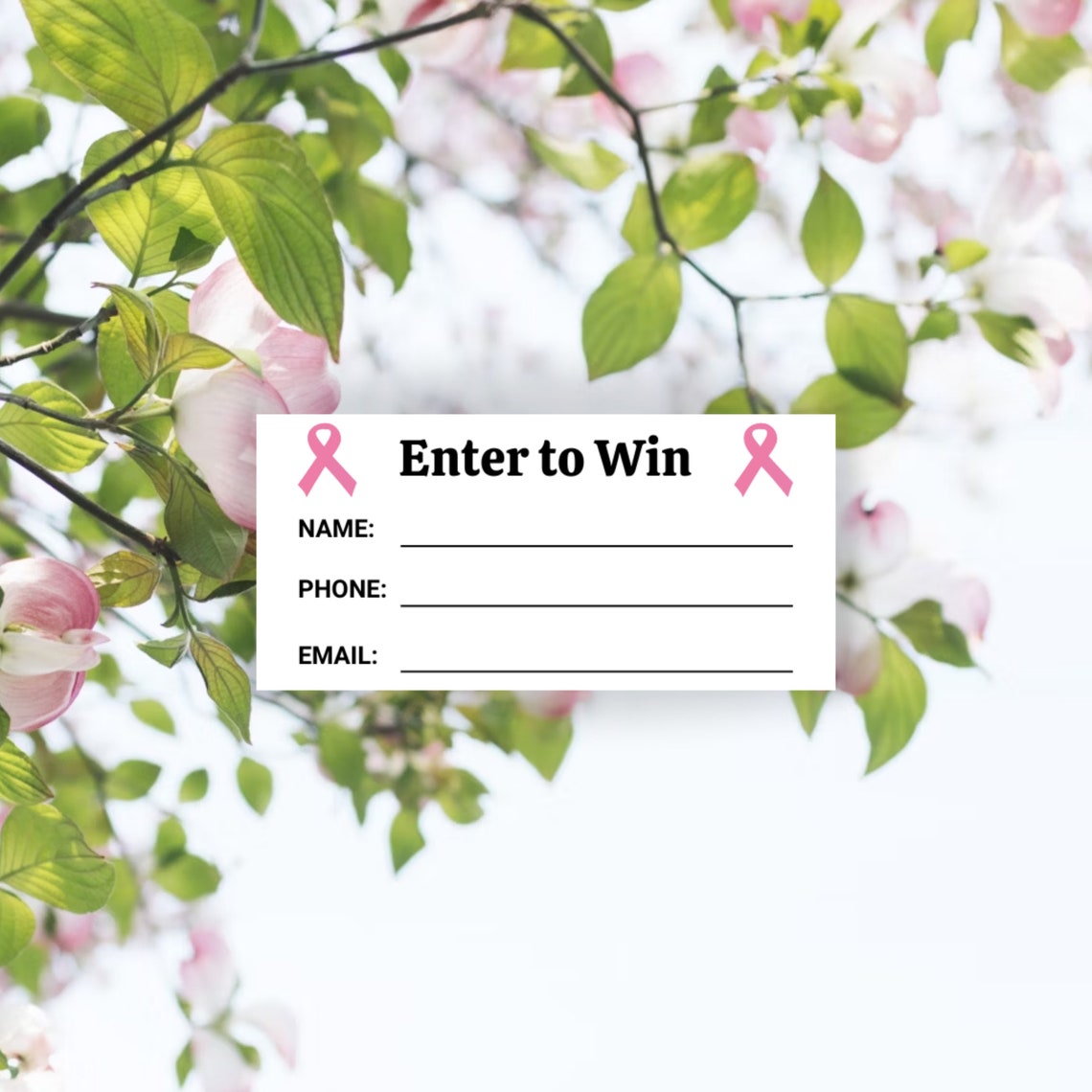 Printable Pink Ribbon Raffle Ticket Template Breast Cancer Fundraiser ...