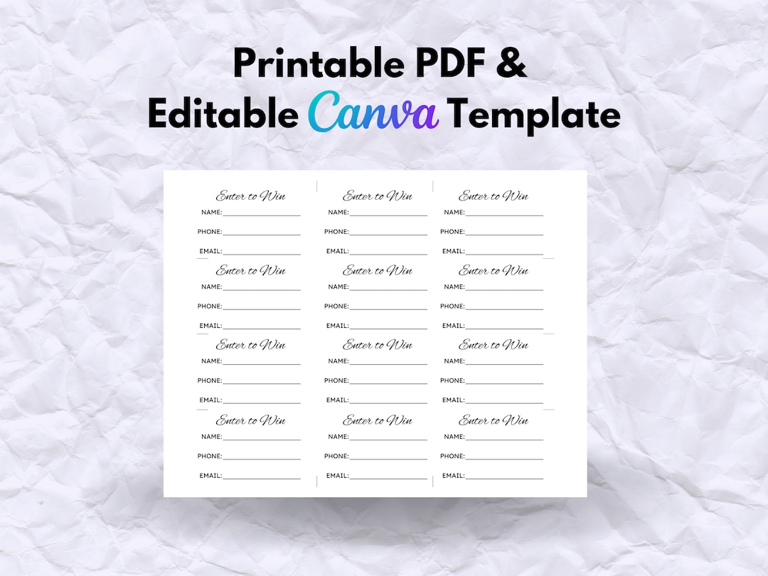 Modern Printable Raffle Ticket Template for Canva Editable Custom Draw ...