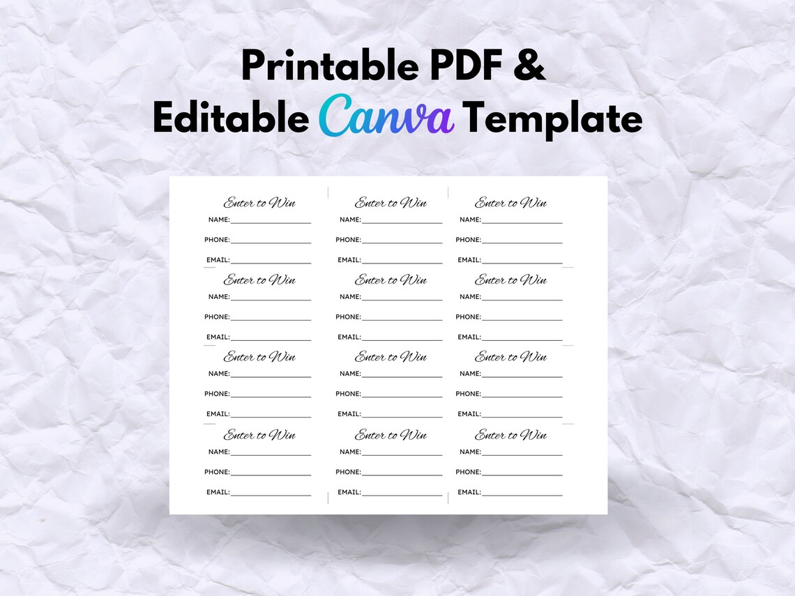 Modern Printable Raffle Ticket Template for Canva Editable Custom Draw ...