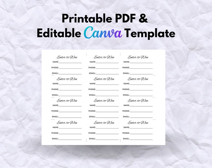 Modern Printable Raffle Ticket Template for Canva Editable Custom Draw ...