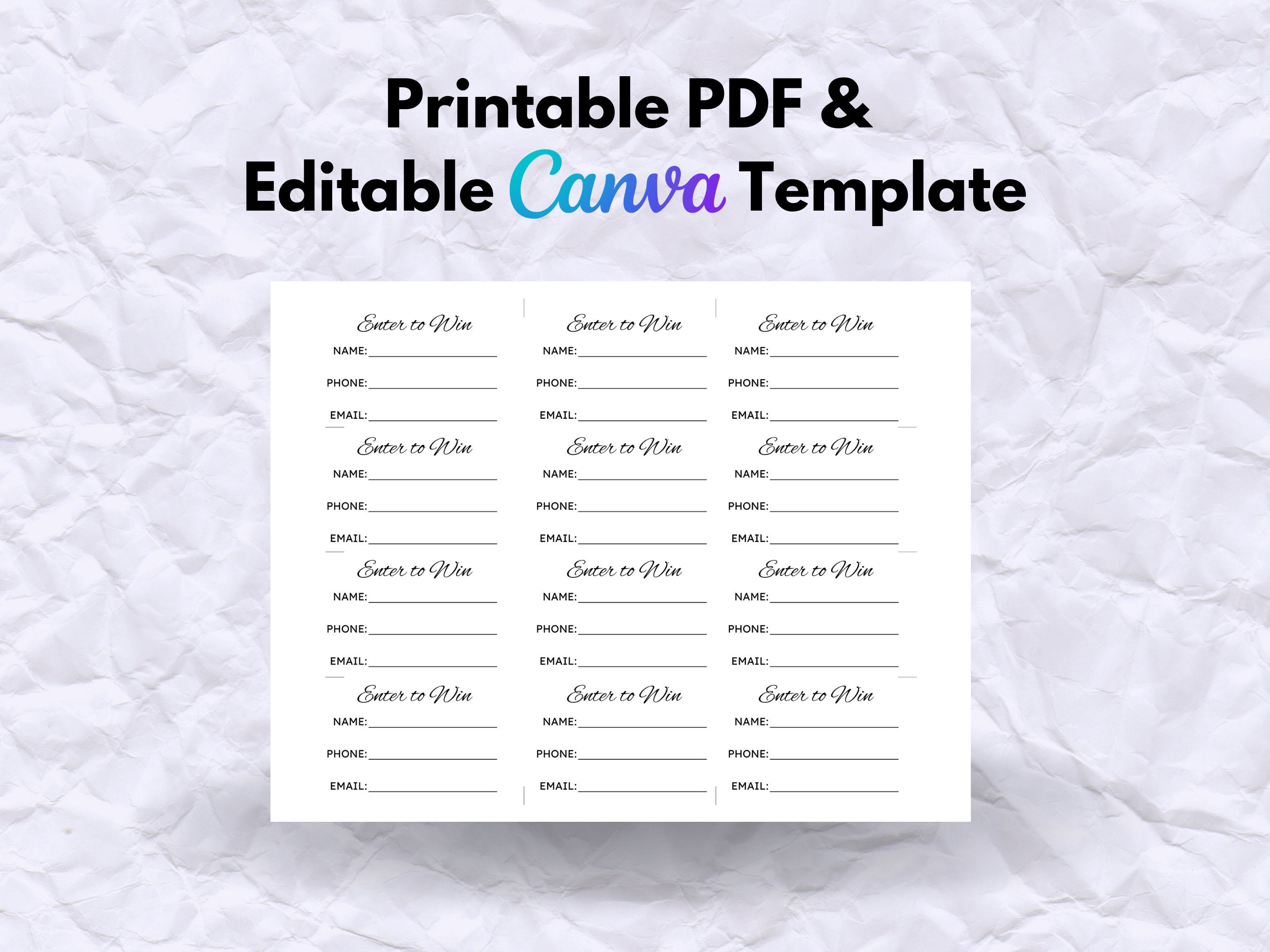 Modern Printable Raffle Ticket Template for Canva Editable Custom Draw ...