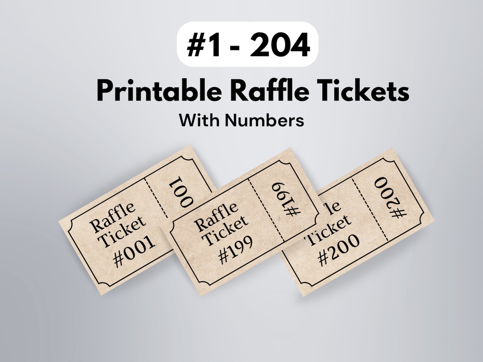 Antique Printable Numbered Raffle Ticket Vintage Style Enter to Win ...