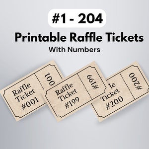 Antique Printable Numbered Raffle Ticket Vintage Style Enter to Win ...