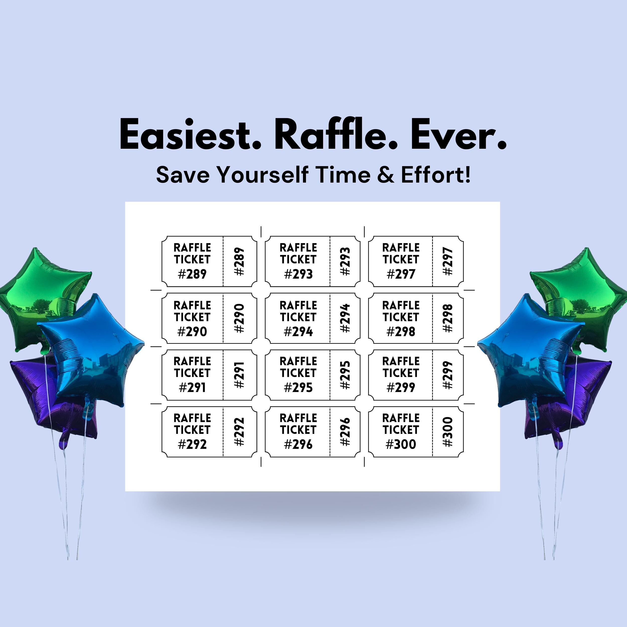 Printable Numbered Raffle Ticket Enter to Win Tickets With Numbers 1 to ...
