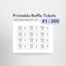 Printable Numbered Raffle Ticket Enter to Win Tickets With Numbers 1 to ...