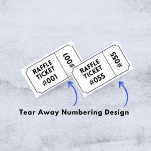 Printable Numbered Raffle Ticket Enter to Win Tickets With Numbers 1 to ...