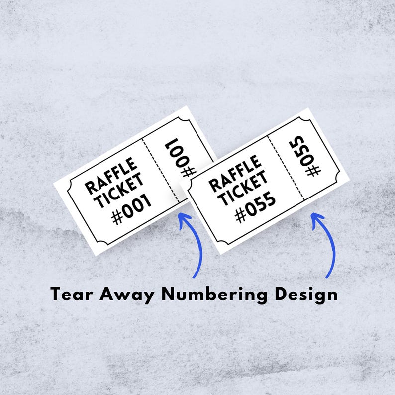 Printable Numbered Raffle Ticket Enter to Win Tickets With Numbers 1 to ...