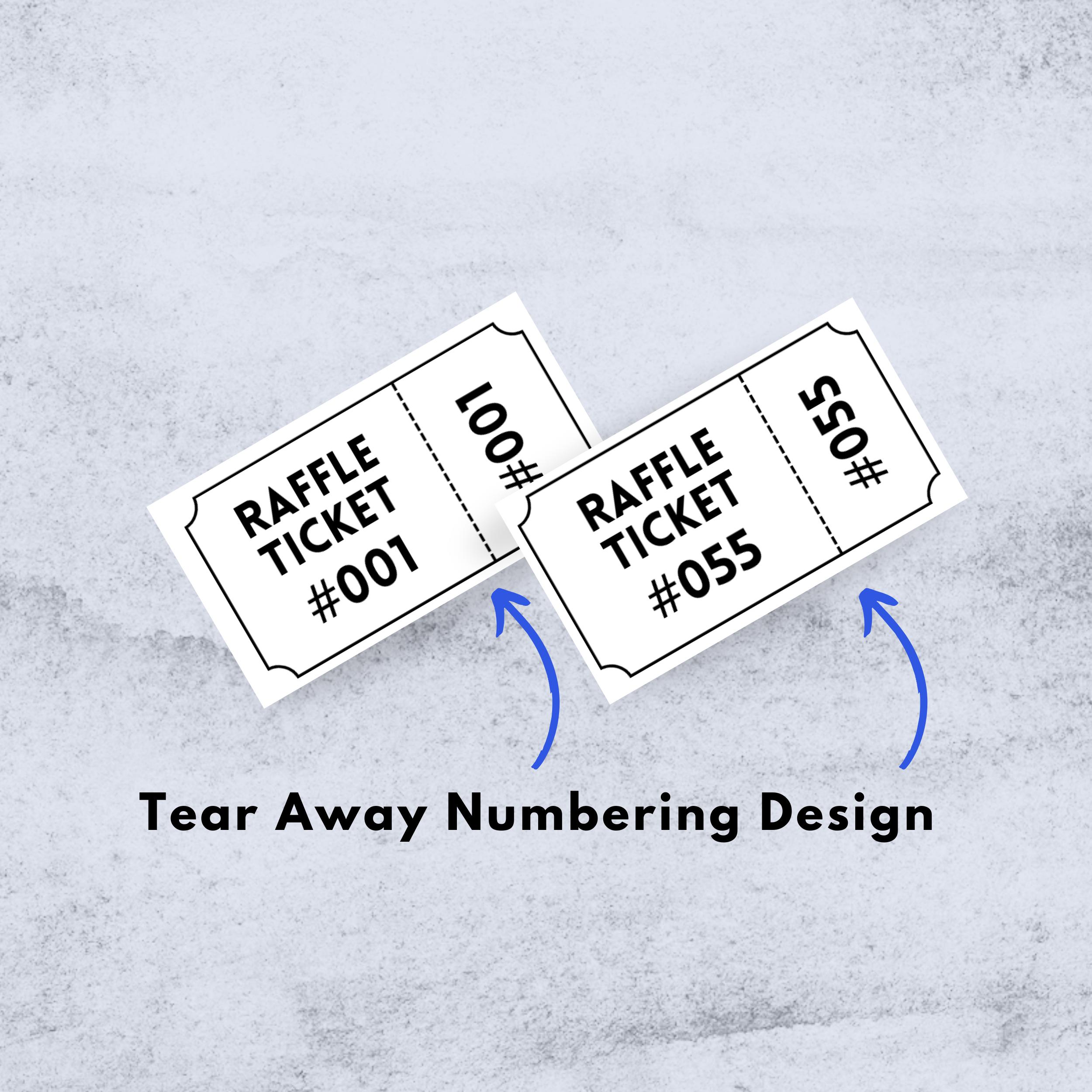 Printable Numbered Raffle Ticket Enter to Win Tickets With Numbers 1 to ...