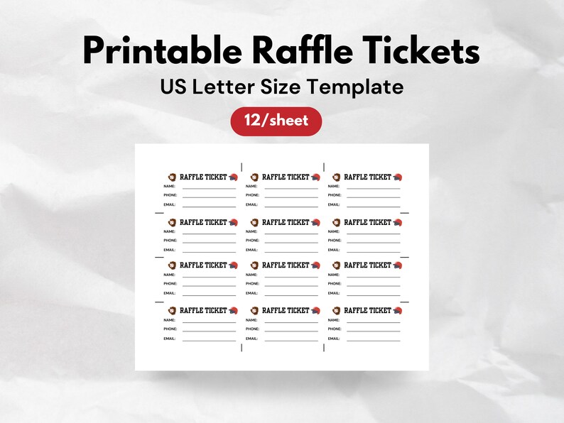 Baseball Printable Raffle Tickets Sports Enter to Win Raffle Tickets ...