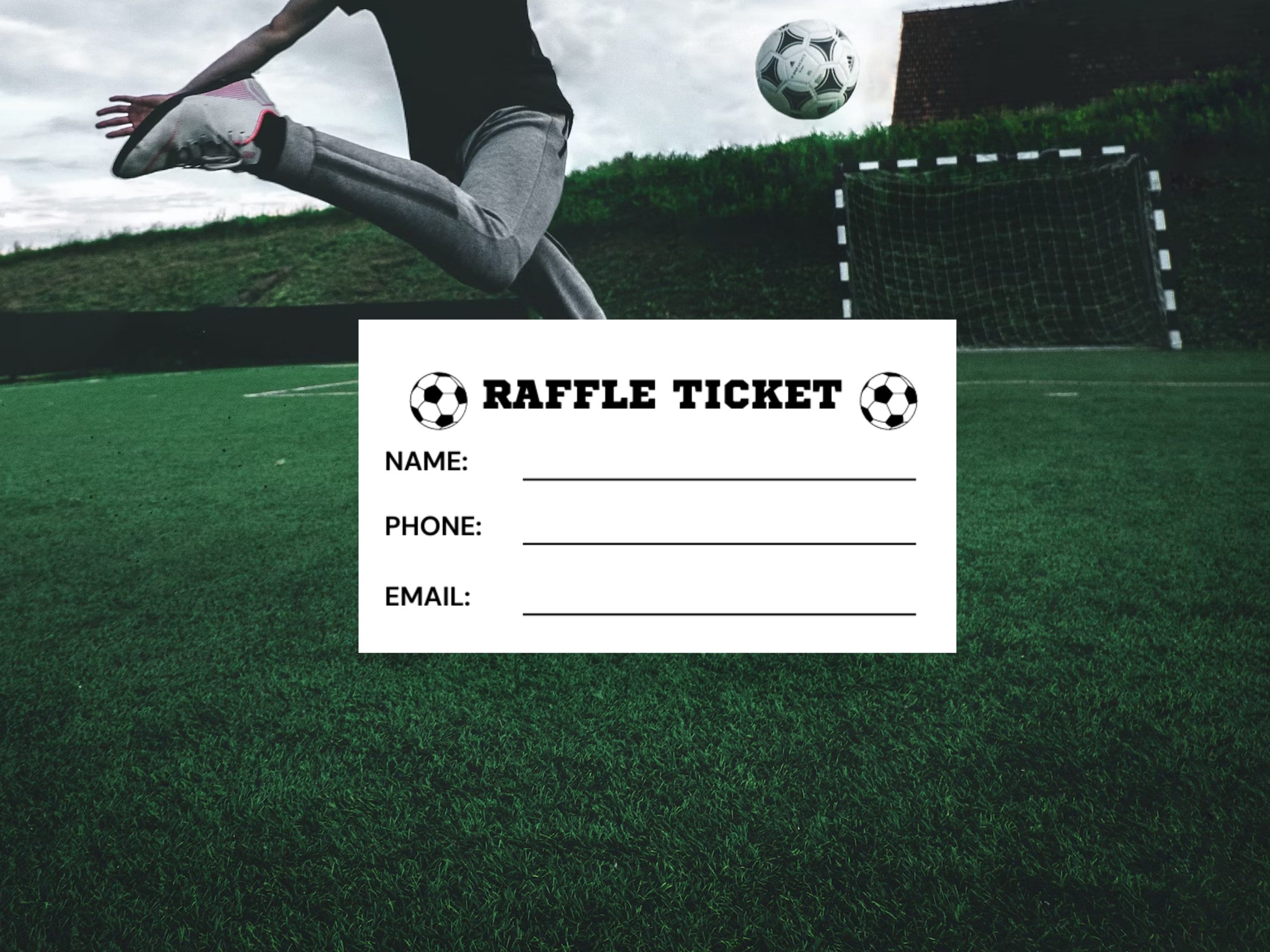 Soccer Printable Raffle Tickets Sports Enter to Win Raffle Tickets Name ...