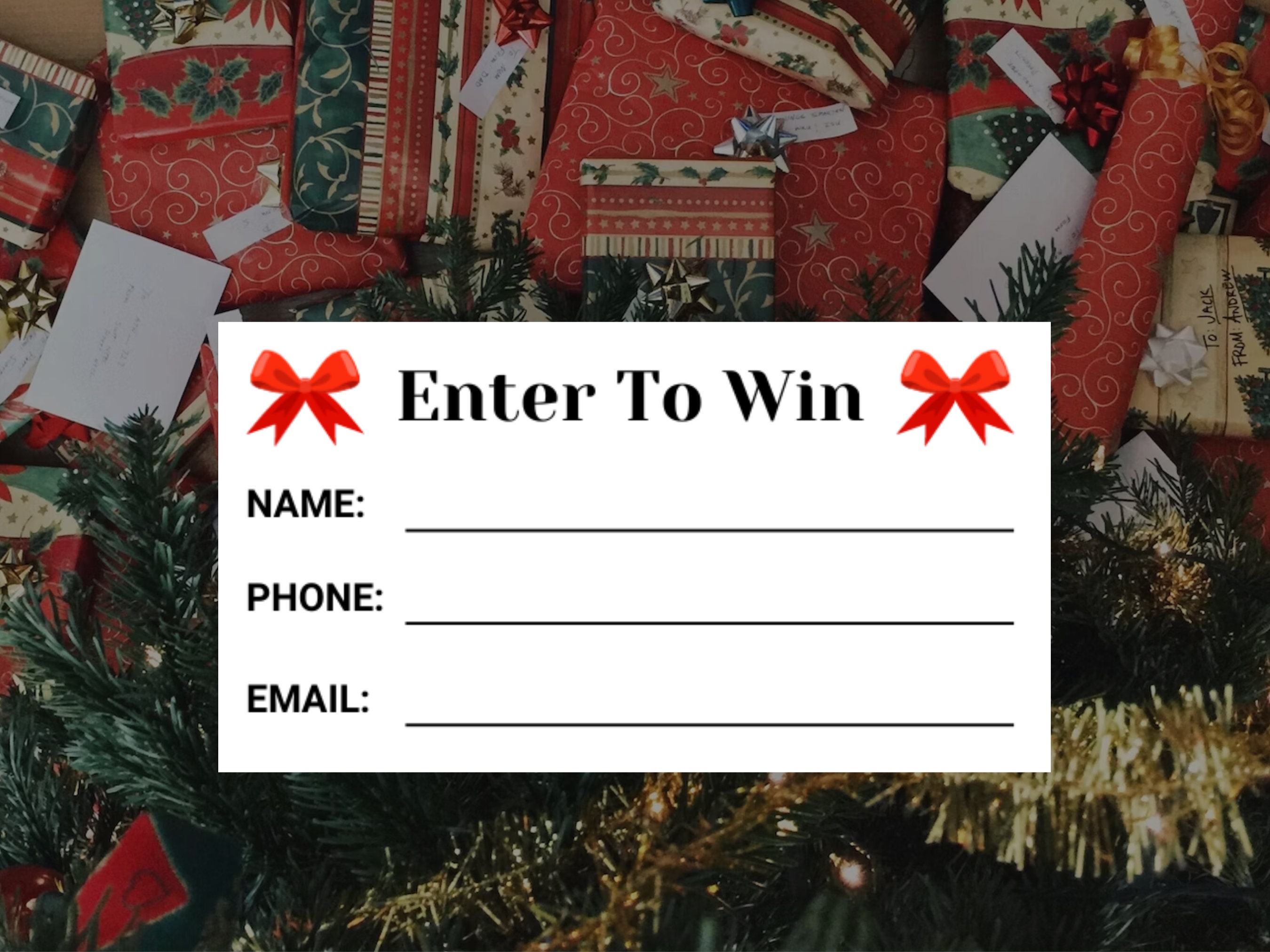 Christmas Raffle Ticket Template