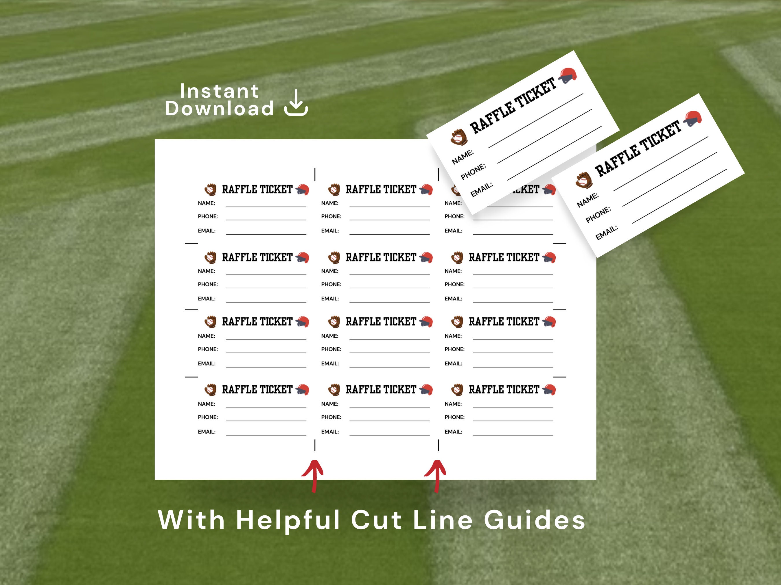 Baseball Printable Raffle Tickets Sports Enter to Win Raffle Tickets ...