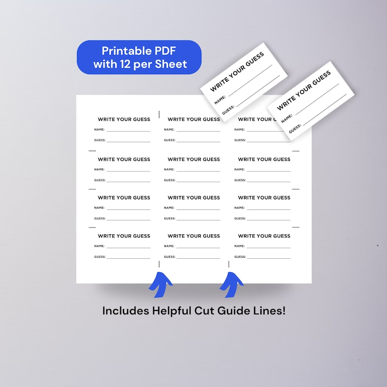 Printable PDF Guess How Many Raffle Ticket Template Guessing Game Draw ...