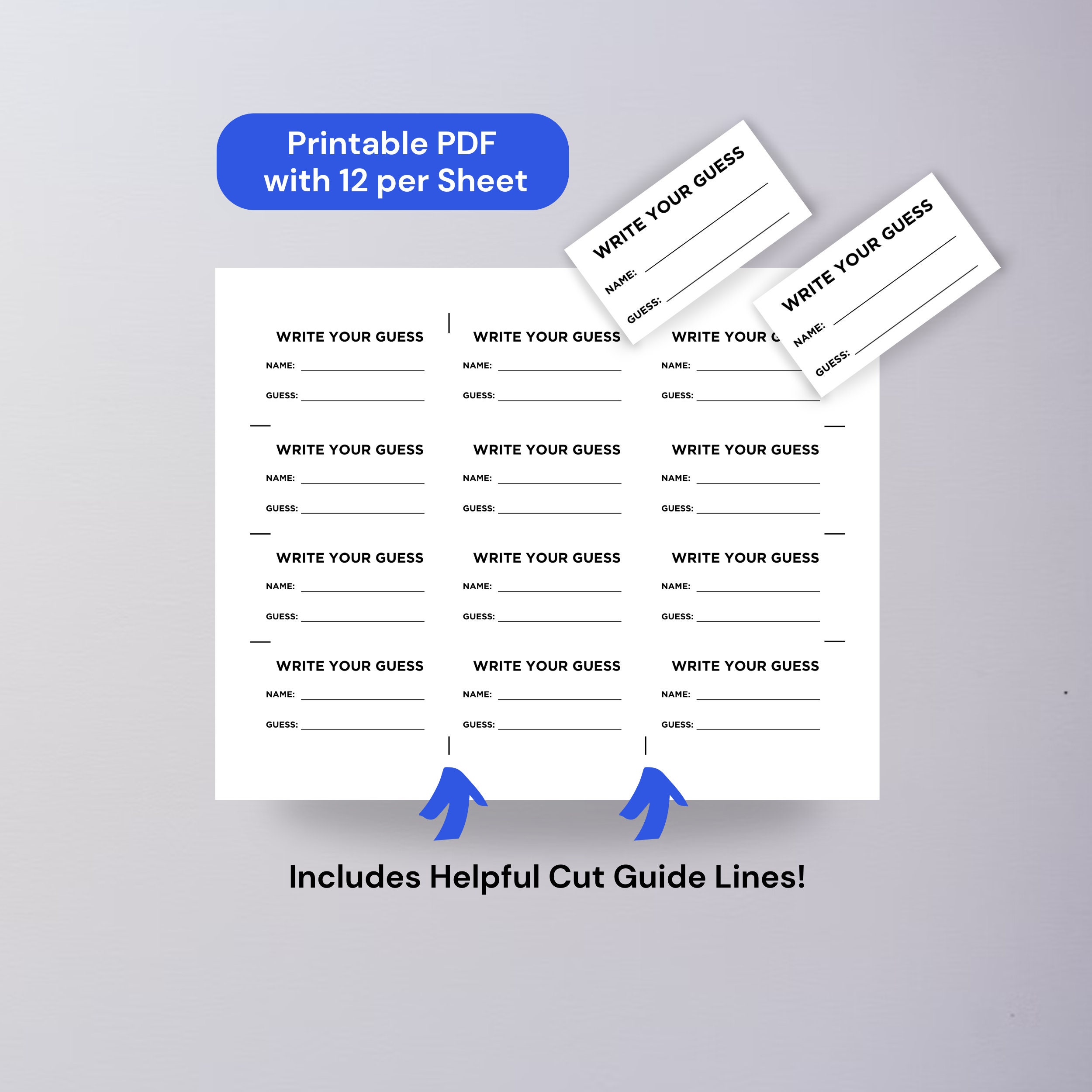 Printable PDF Guess How Many Raffle Ticket Template Guessing Game Draw ...