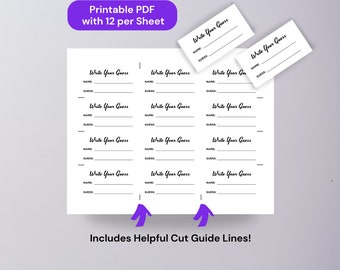 Printable PDF Guess How Many Raffle Ticket Template Guessing Game Draw ...