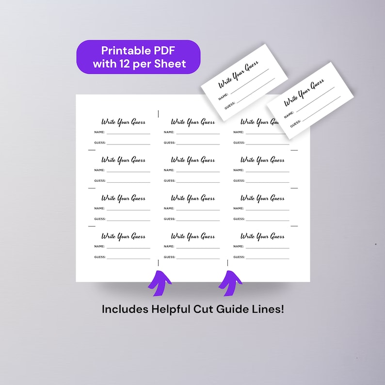 Write Your Guess Printable PDF Guess How Many Raffle Ticket Template ...