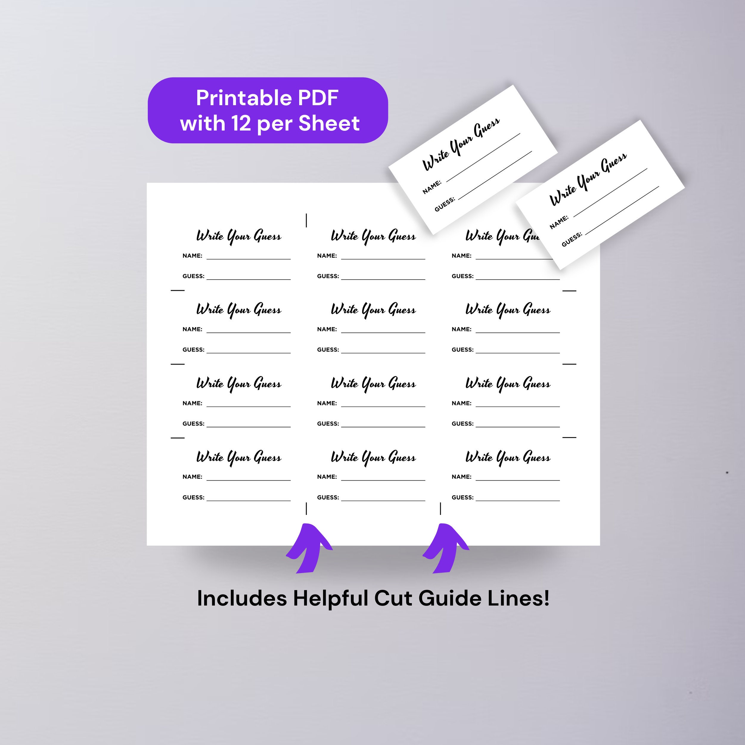 Write Your Guess Printable PDF Guess How Many Raffle Ticket Template ...