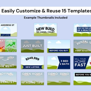 Realtor Youtube Thumbnail Template Pack Canva Editable Templates for ...
