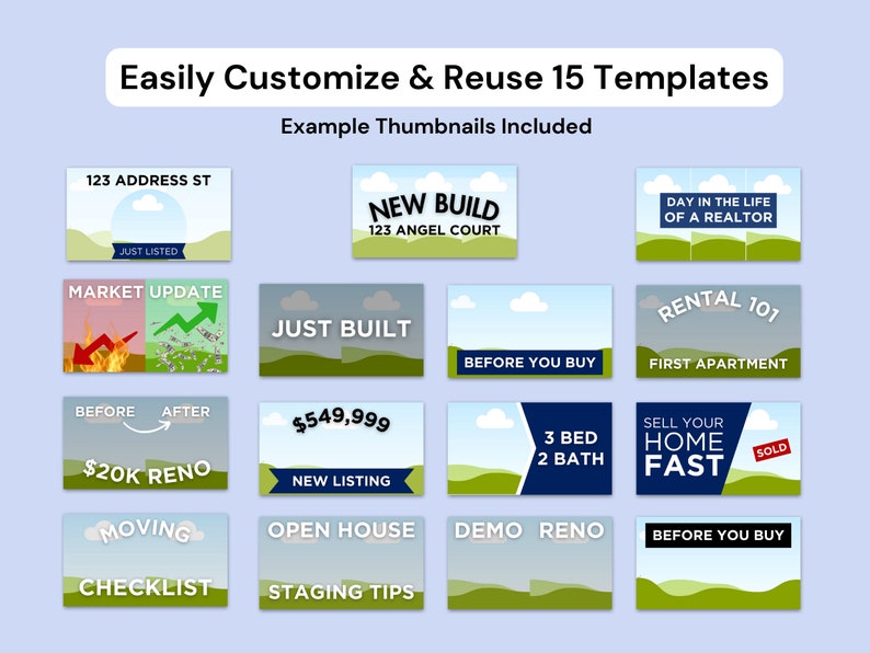 Realtor Youtube Thumbnail Template Pack Canva Editable Templates for ...