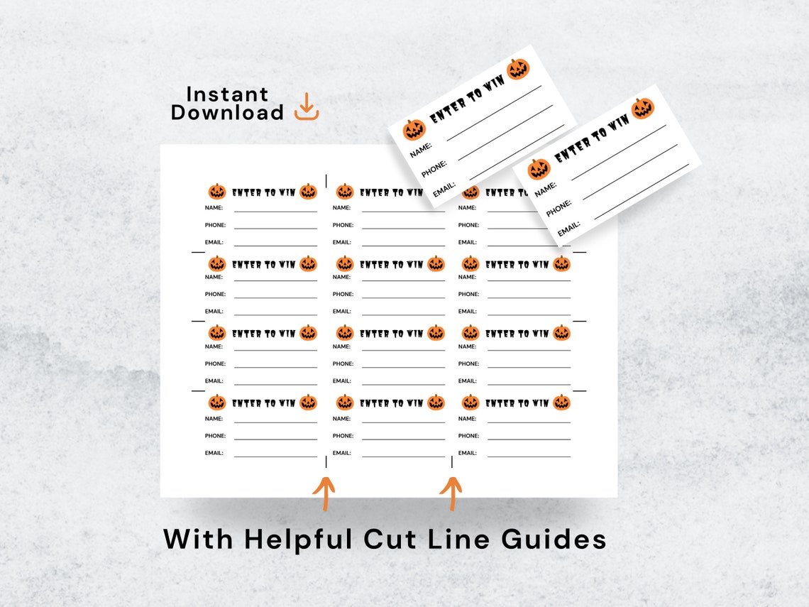 Halloween Printable Raffle Tickets Spooky Enter to Win Raffle Tickets ...