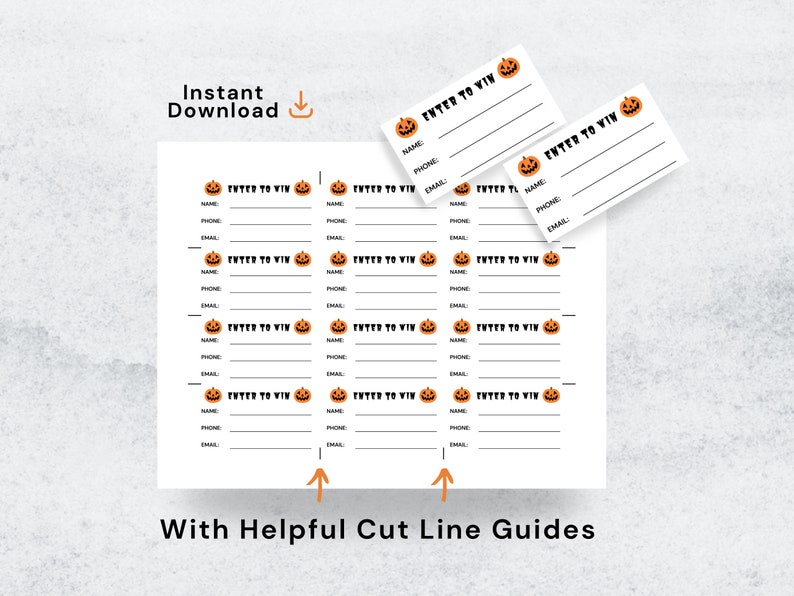 Halloween Printable Raffle Tickets Spooky Enter to Win Raffle Tickets ...