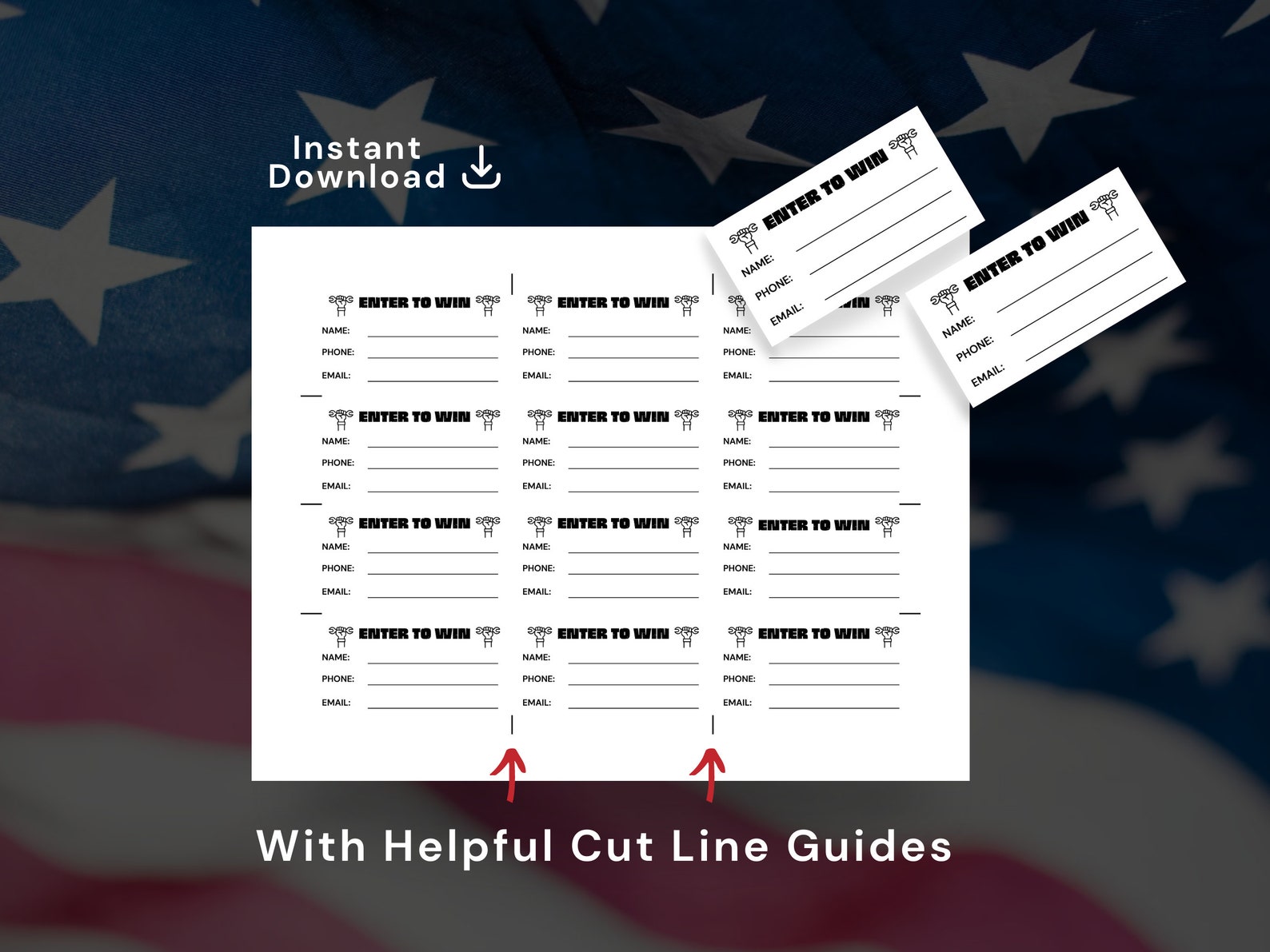 Labor Day Printable Raffle Tickets Union Parade Enter to Win Raffle ...