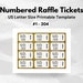 Gold Numbered Raffle Tickets Printable Enter to Win Gala Fundraiser ...