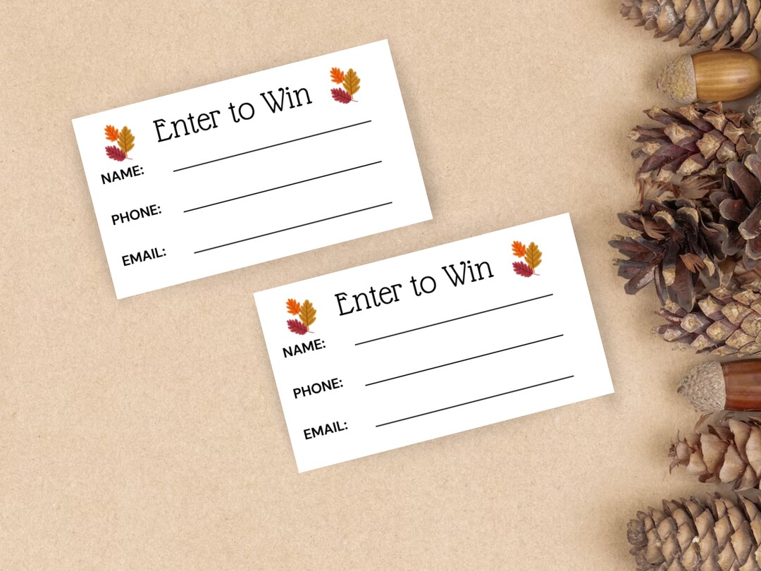 Fall Printable Raffle Tickets Autumn Leaves Enter to Win Raffle Tickets ...