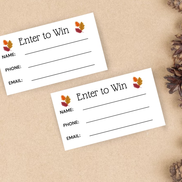 Printable Drawing Entry Forms - Etsy