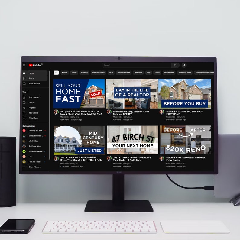 Realtor Youtube Thumbnail Template Pack Canva Editable Templates for ...