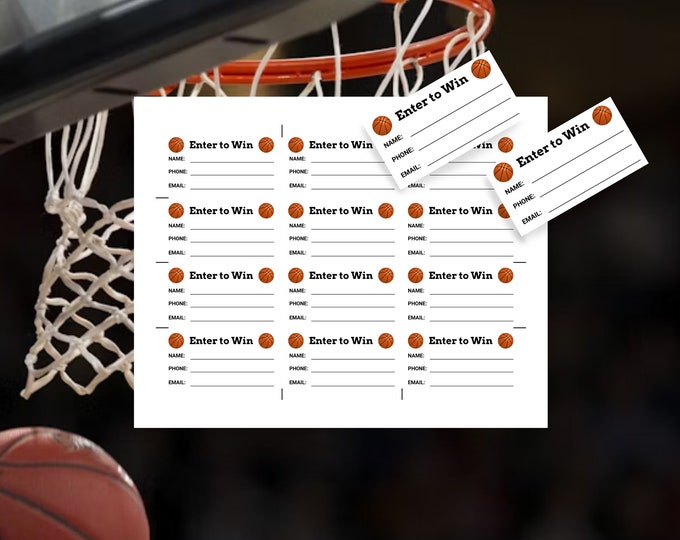 Editable Theme Basket Raffle Ticket, Theme Basket Raffle, Enter to Win ...