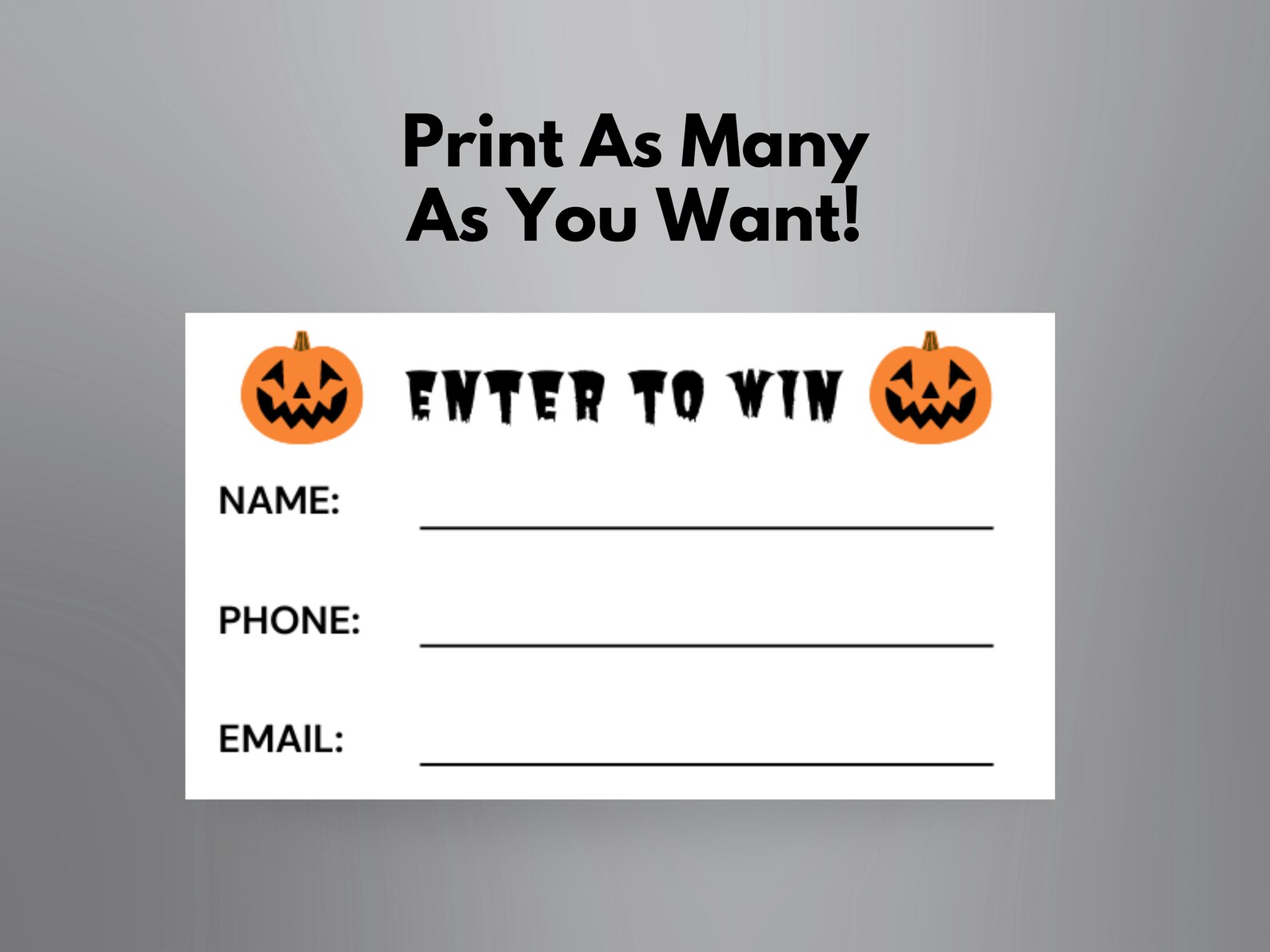 Halloween Printable Raffle Tickets Spooky Enter to Win Raffle Tickets ...