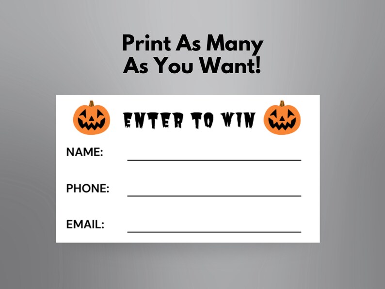 Halloween Printable Raffle Tickets Spooky Enter to Win Raffle Tickets ...