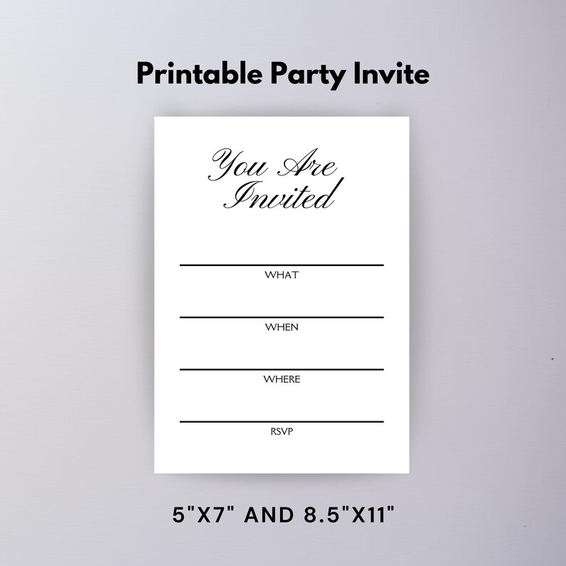 Elegant Printable Fill in the Blank Invite Template Instant Download ...